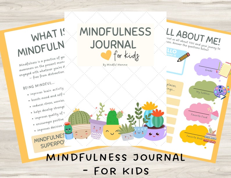 Mindfulness Journal for Kids | Social Worker Therapy Tools for Kids ...