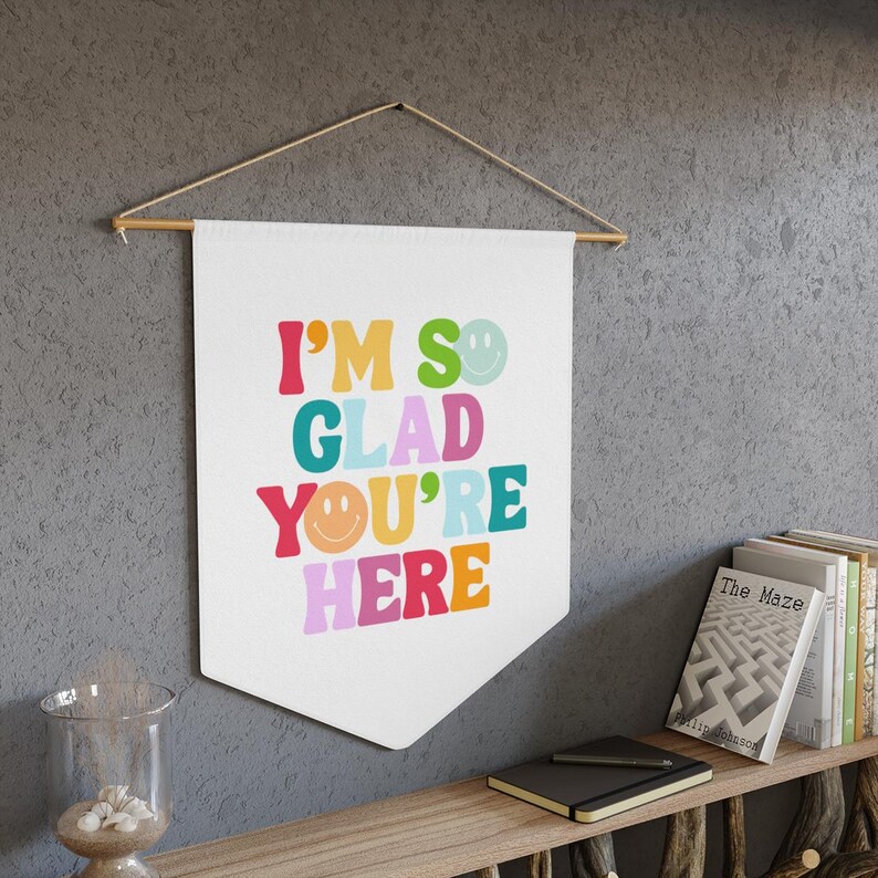 I'm so Glad You're Here | Classroom Office Decor | Colorful Boho ...