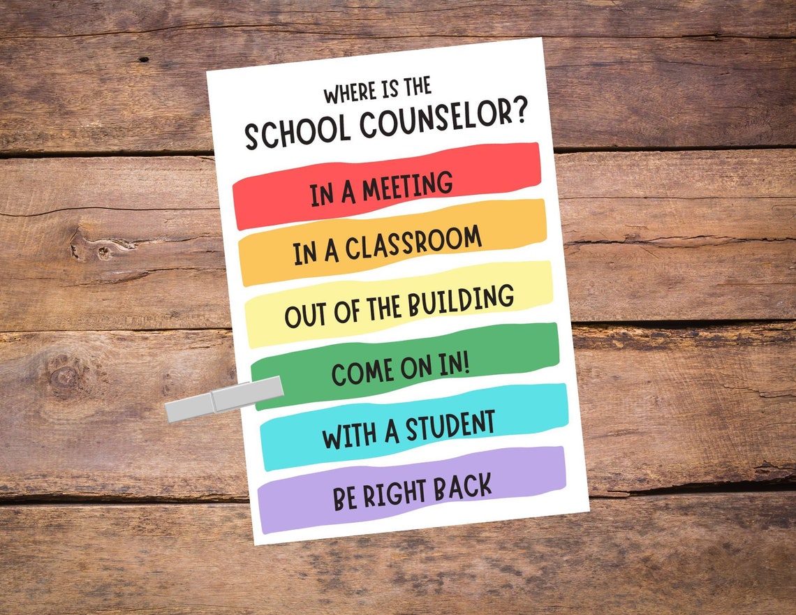 Where is the School Counselor Door Sign | Therapy Office Decor ...