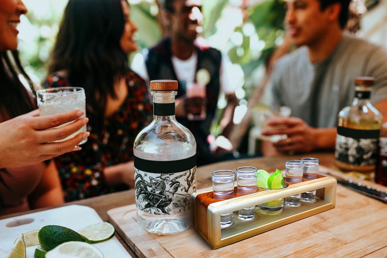 Tequila Shot Flight Serving Tray for 4 Shots Shot Flight - Etsy