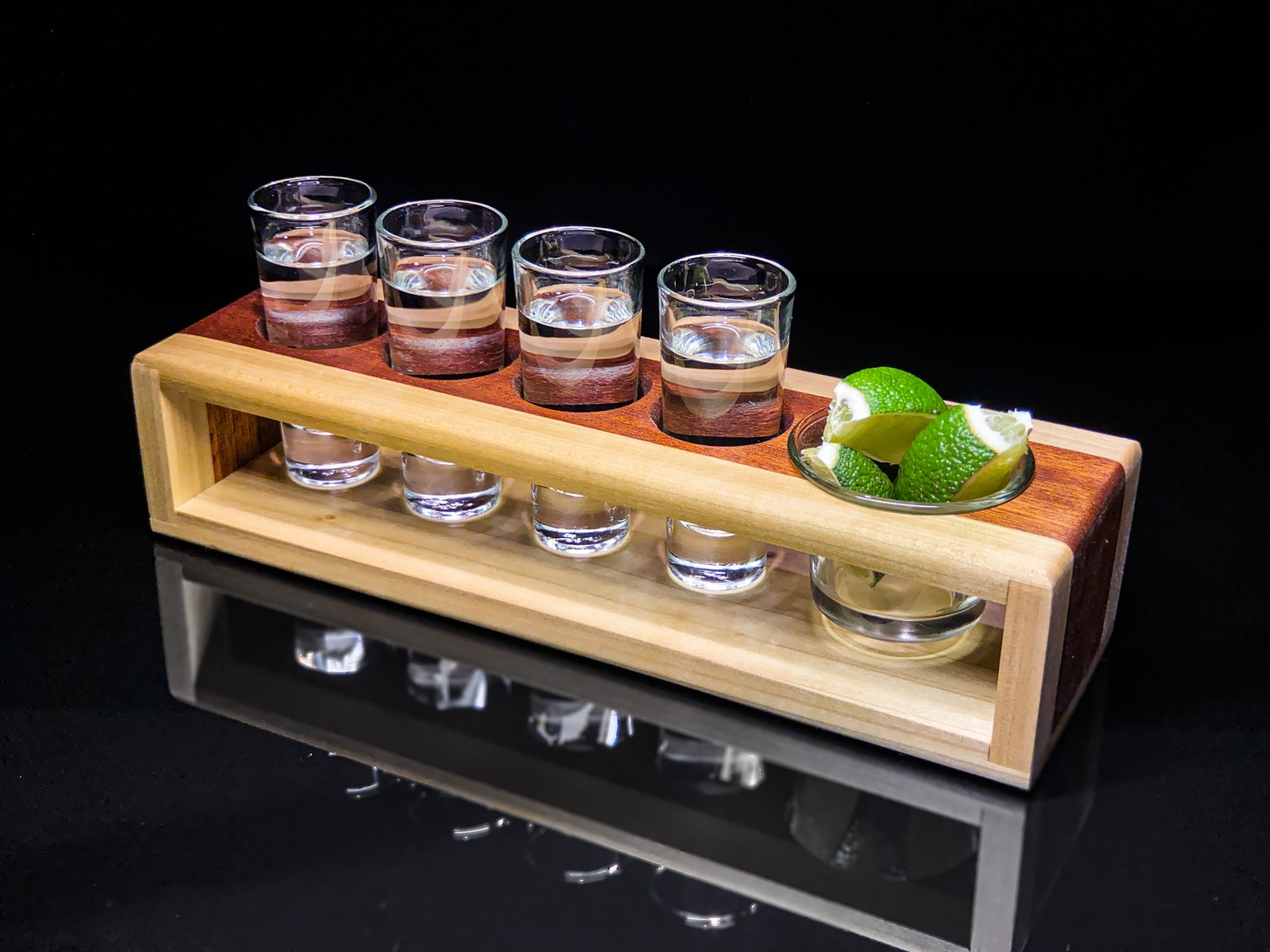 Shot Glass Serving Tray With Shot Glasses For Tequila Shots Etsy