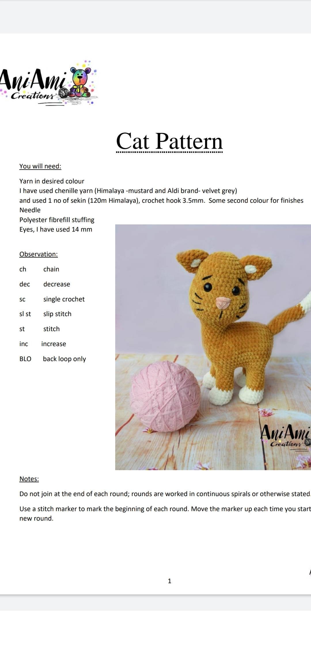 Crochet Cat Pattern | Etsy