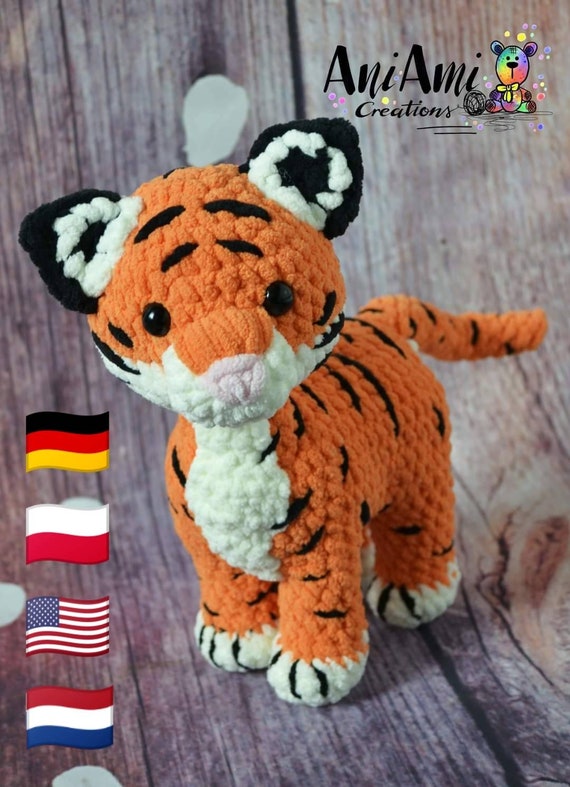 Crochet tiger pattern Tiger toy Easy crochet pattern Handmade tiger ...