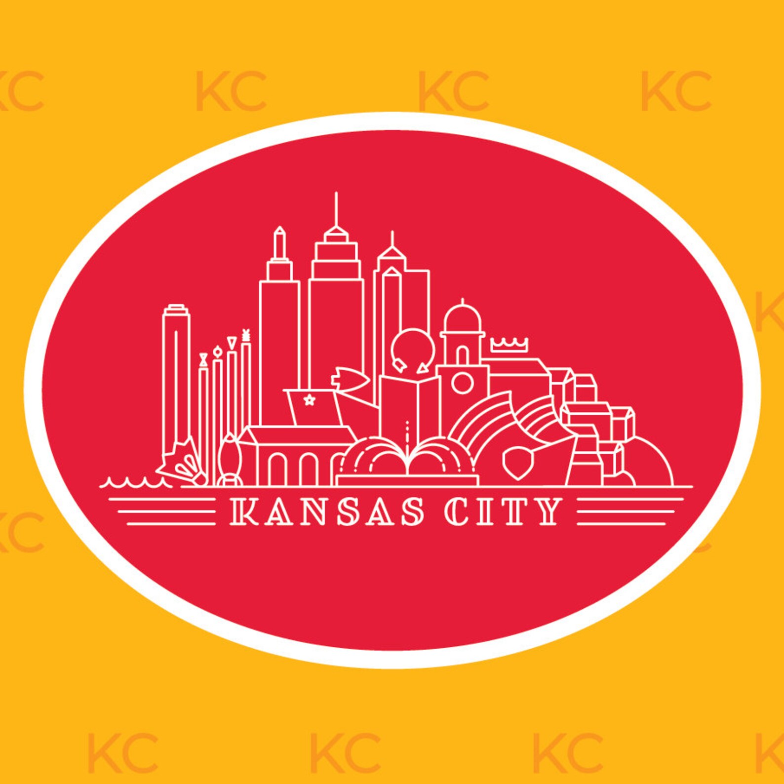 3" Handdrawn Kansas City Skyline Vinyl Sticker and Magnets - Etsy