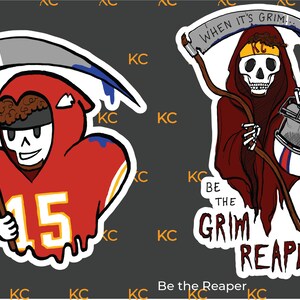 Kansas City Chiefs Patrick Mahomes Grim Reaper Handlettered Illustrated ...