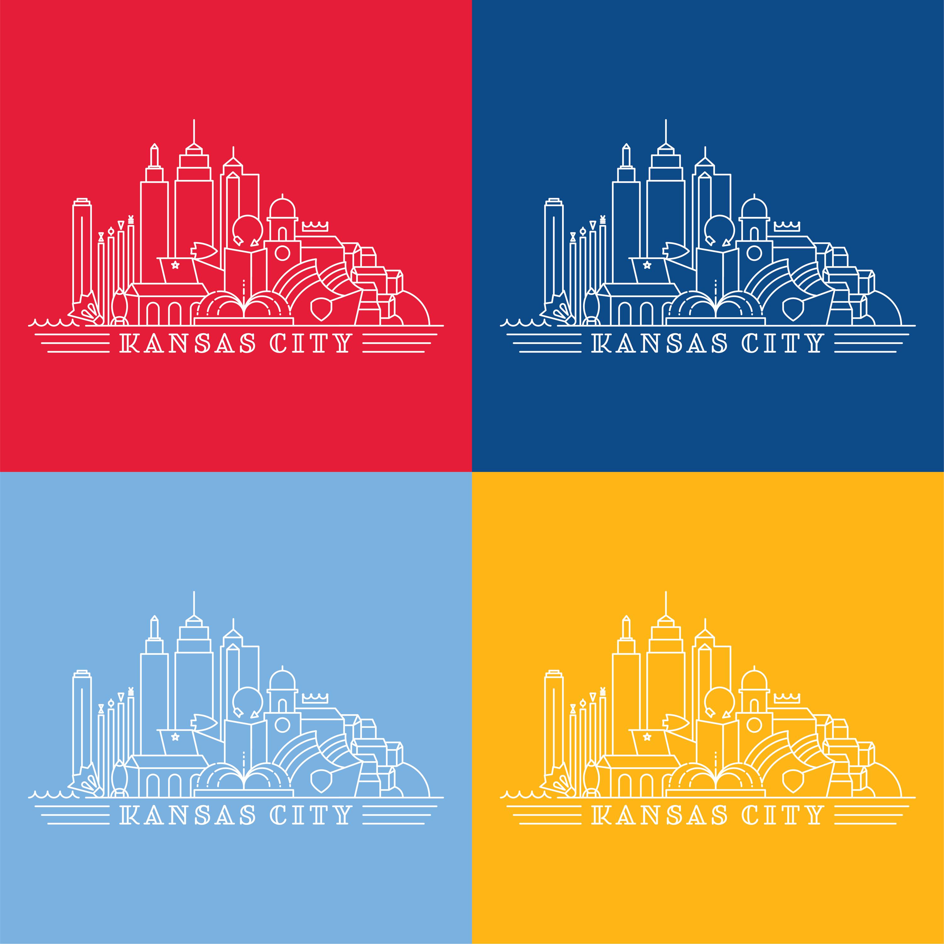 3" Handdrawn Kansas City Skyline Vinyl Sticker and Magnets - Etsy
