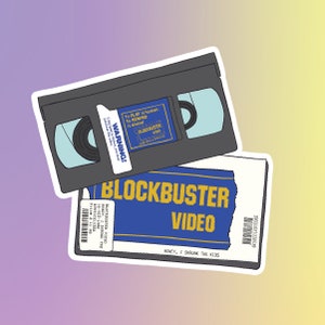 Retro Nostalgic Handdrawn 90s 2000s 3" Vinyl Sticker Blockbuster VHS - Etsy