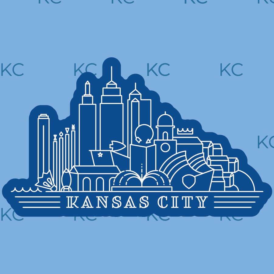 3" Handdrawn Kansas City Skyline Vinyl Sticker and Magnets - Etsy