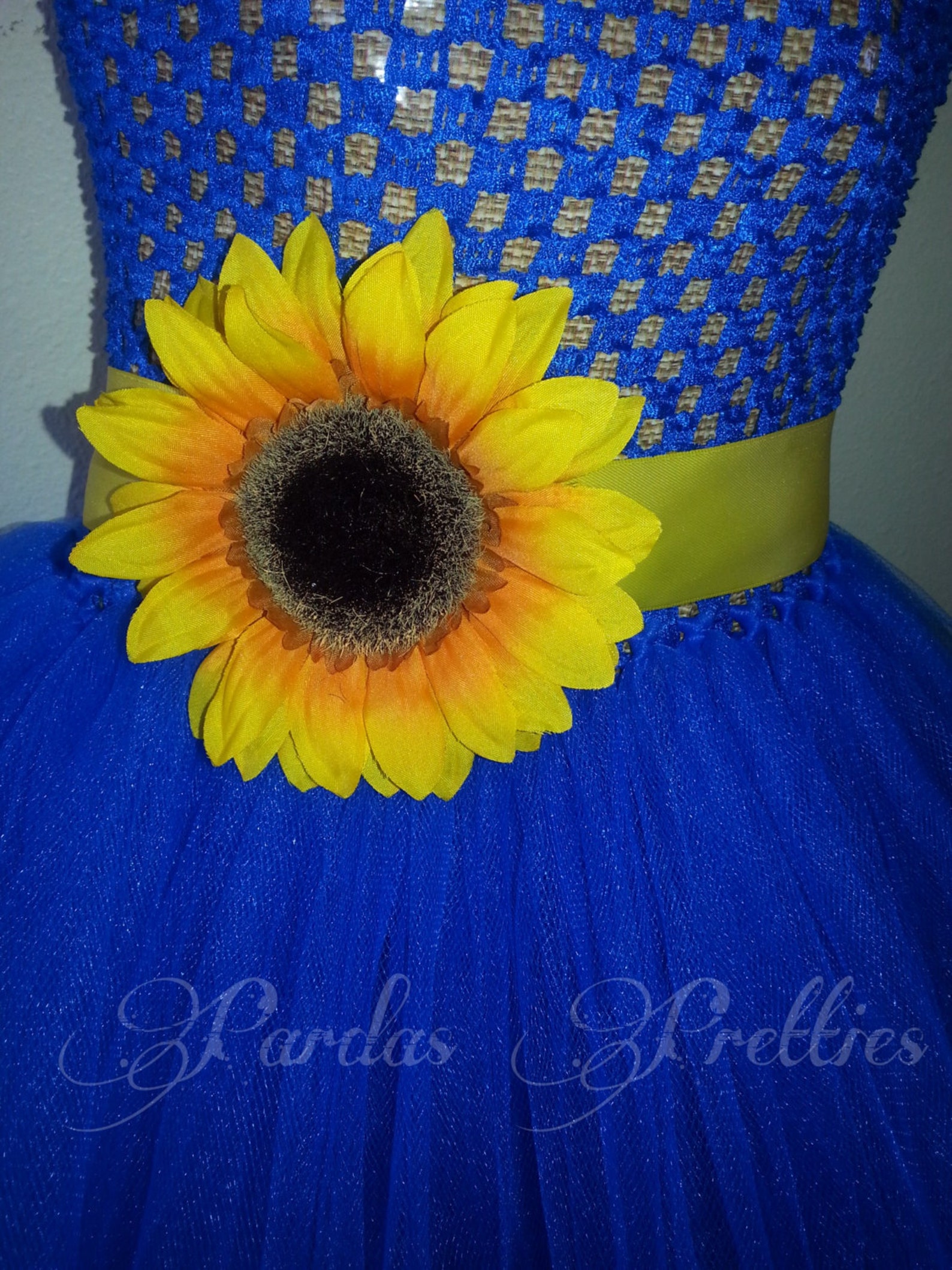 Country Style Tutu Dress Sunflower Tutu Dress Royal Blue Etsy