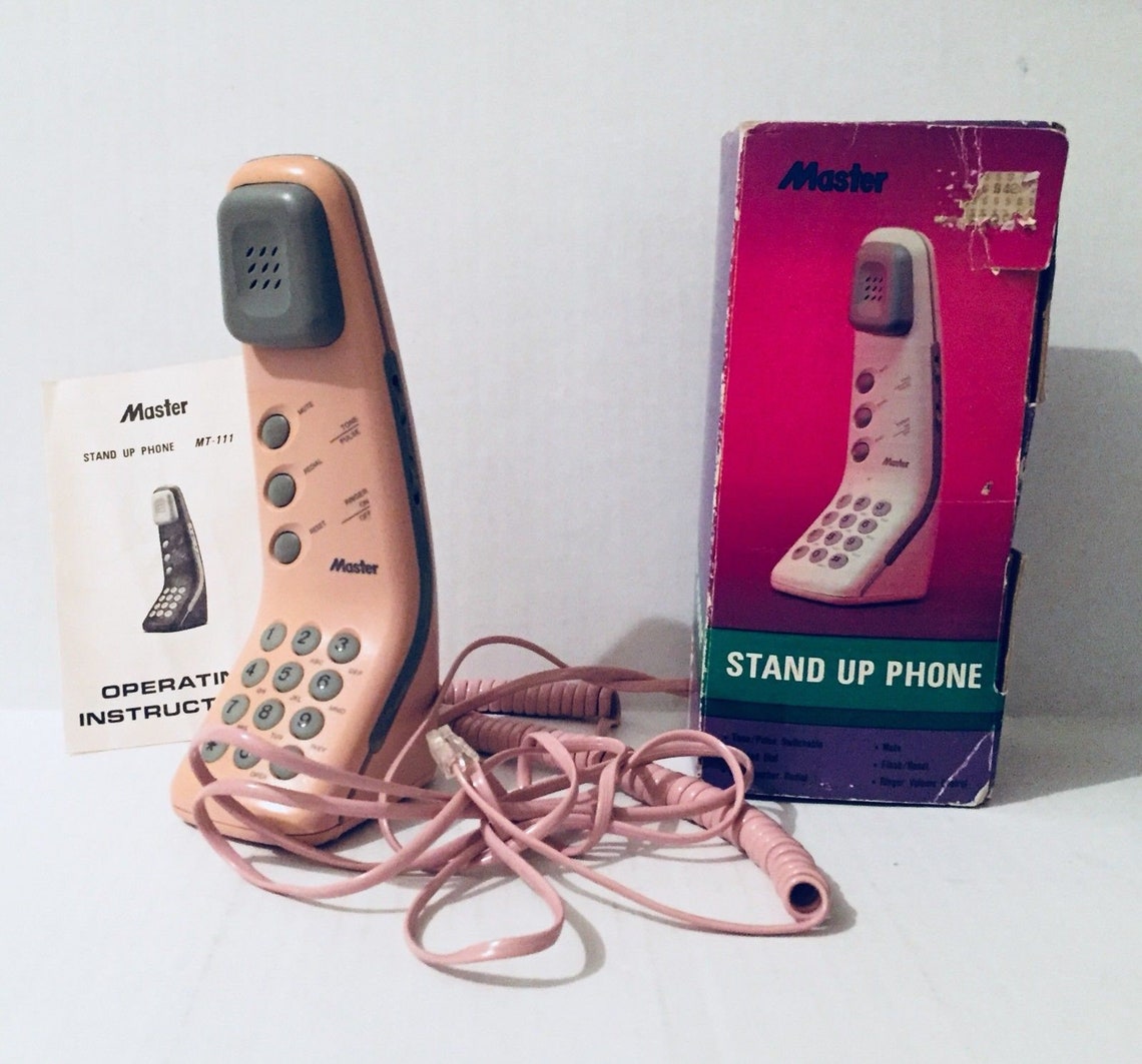 Stand up Phone Push Button Telephone W/ Box MT-111 1980 Vintage Works ...