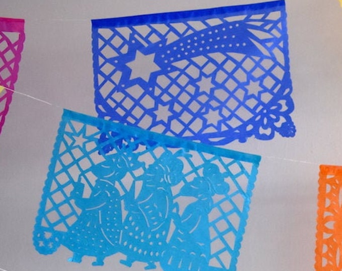 Christmas Papel Picado Christmas Bunting 1 X 5m / 16ft Long in Paper ...
