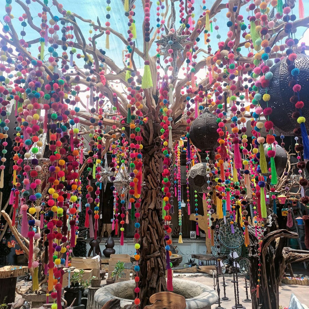 Wholesale Pom Pom Garlands Strings | Colourful Handmade Mexican Event ...