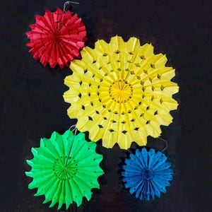 Mexican Fiesta Wall Decor Backdrop - Paper Fans Poms and Balls Made in ...