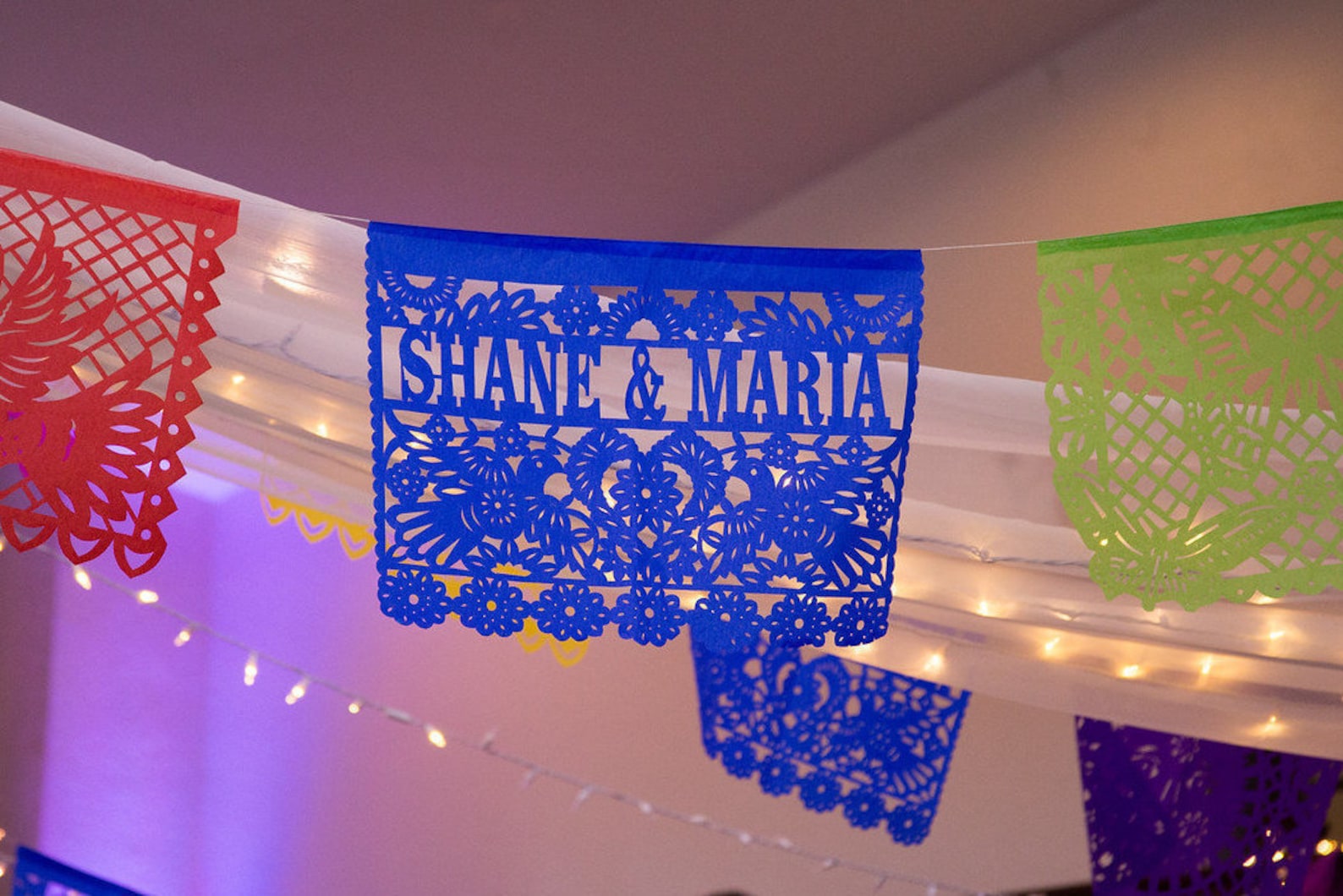 Waterproof Plastic Wedding Fiesta Papel Picado Personalised With Your ...