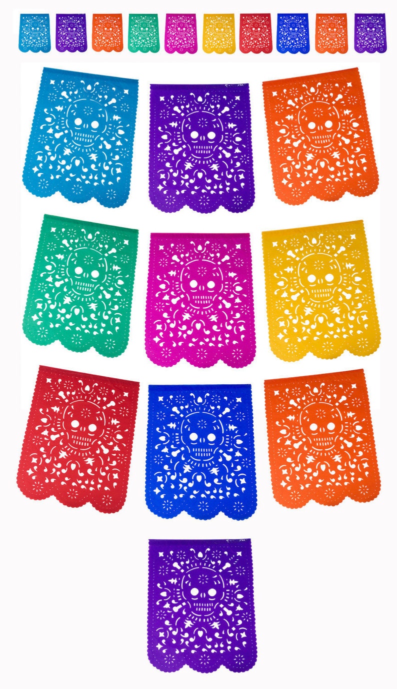 DAY of the DEAD Bunting Flags Party Supplies Skull Banner | Etsy