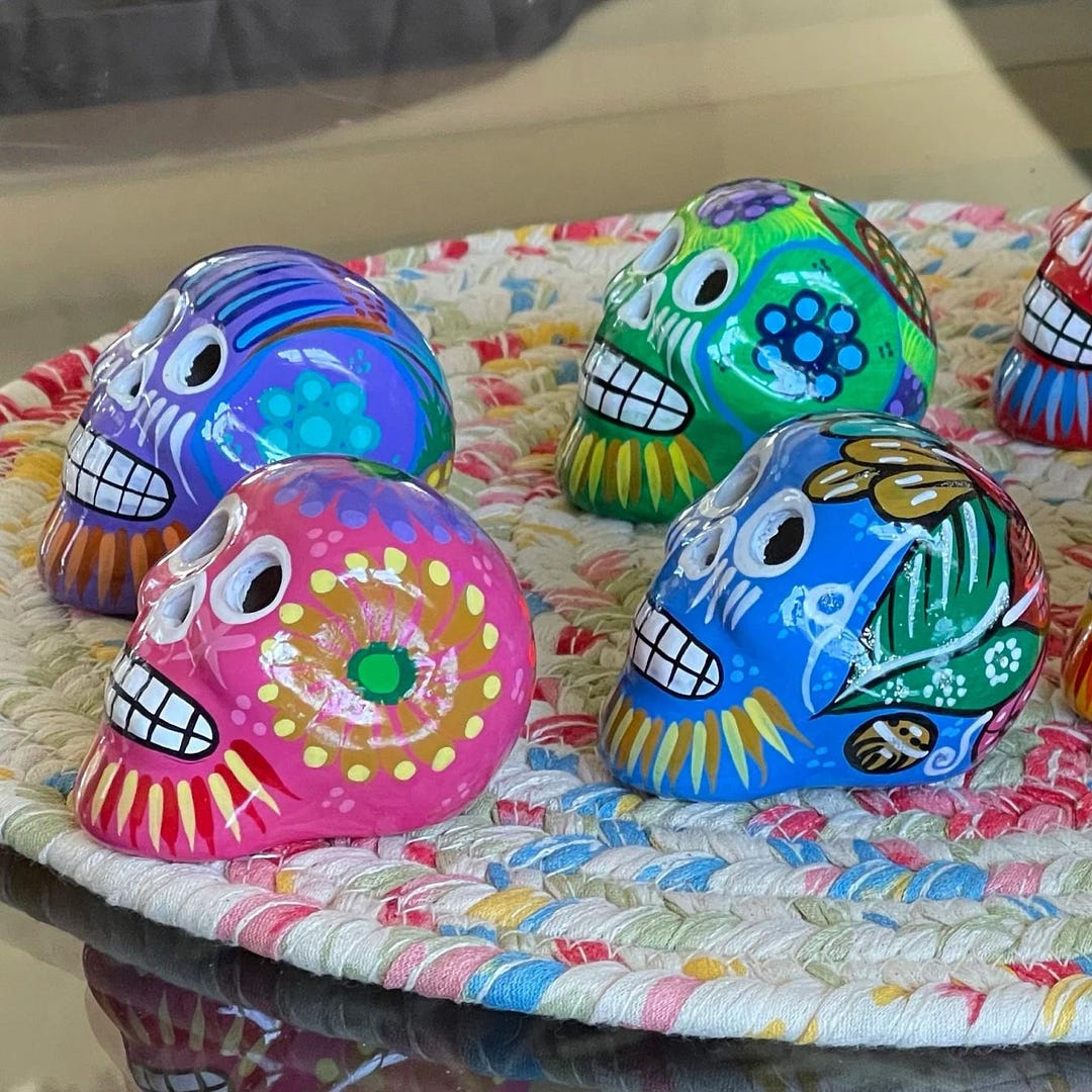 Ceramic Skull Christmas Gift Ornament Skull Art Beautifully Hand ...