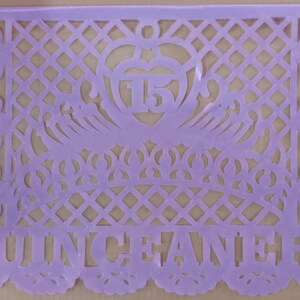 Quinceañera Papel Picado Banners Plastic Flags Mexican Party ...