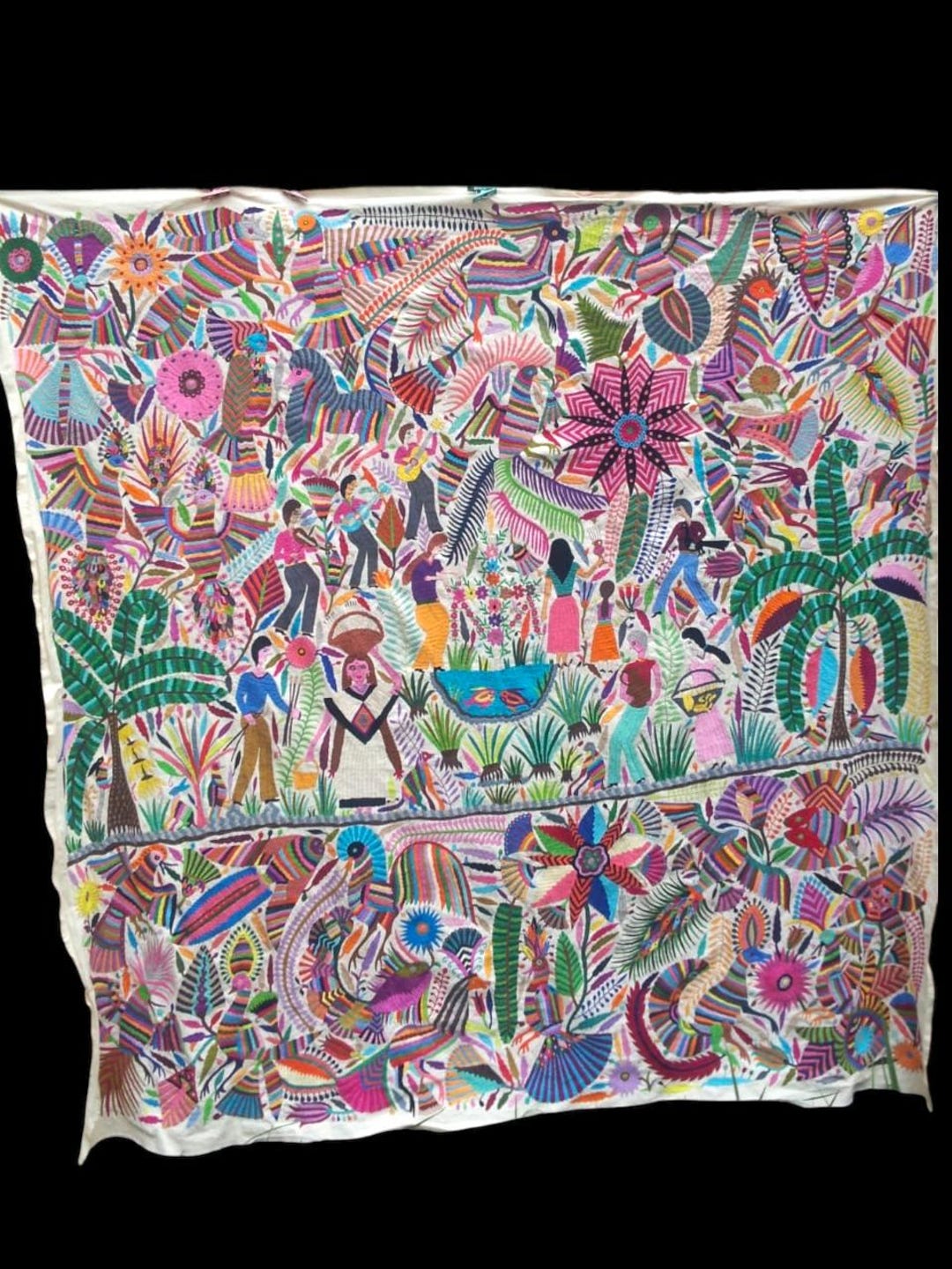 Otomi Tapestry Tenango Wall Art Extra Large Mexican Wall Art Hand ...