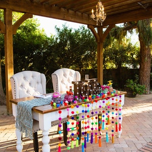 50 Pom Pom Garlands Wholesale | Each 5ft/1.50m Long Multi-coloured Pom ...