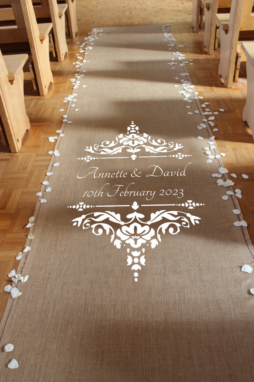 Custom Aisle Runner Wedding Decor, Personalised Wedding Aisle Runner ...