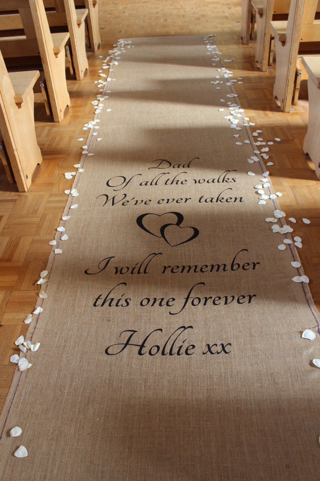Personalised Hessian Aisle Runner, Burlap Aisle Runner, Boho Wedding ...