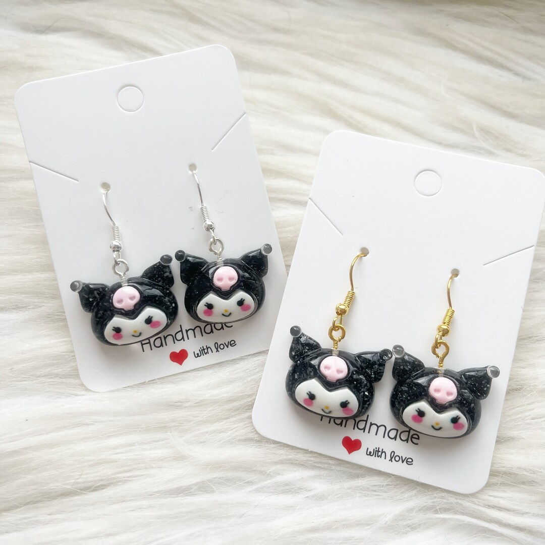 Kawaii Devil Head Earrings Cute Custom Sparkly Handmade Earring Gifts ...