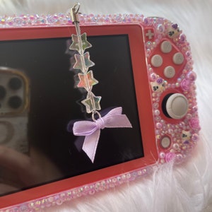 Kawaii Star and Bow Dust Plug Charms Nintendo Switch Charms Phone ...