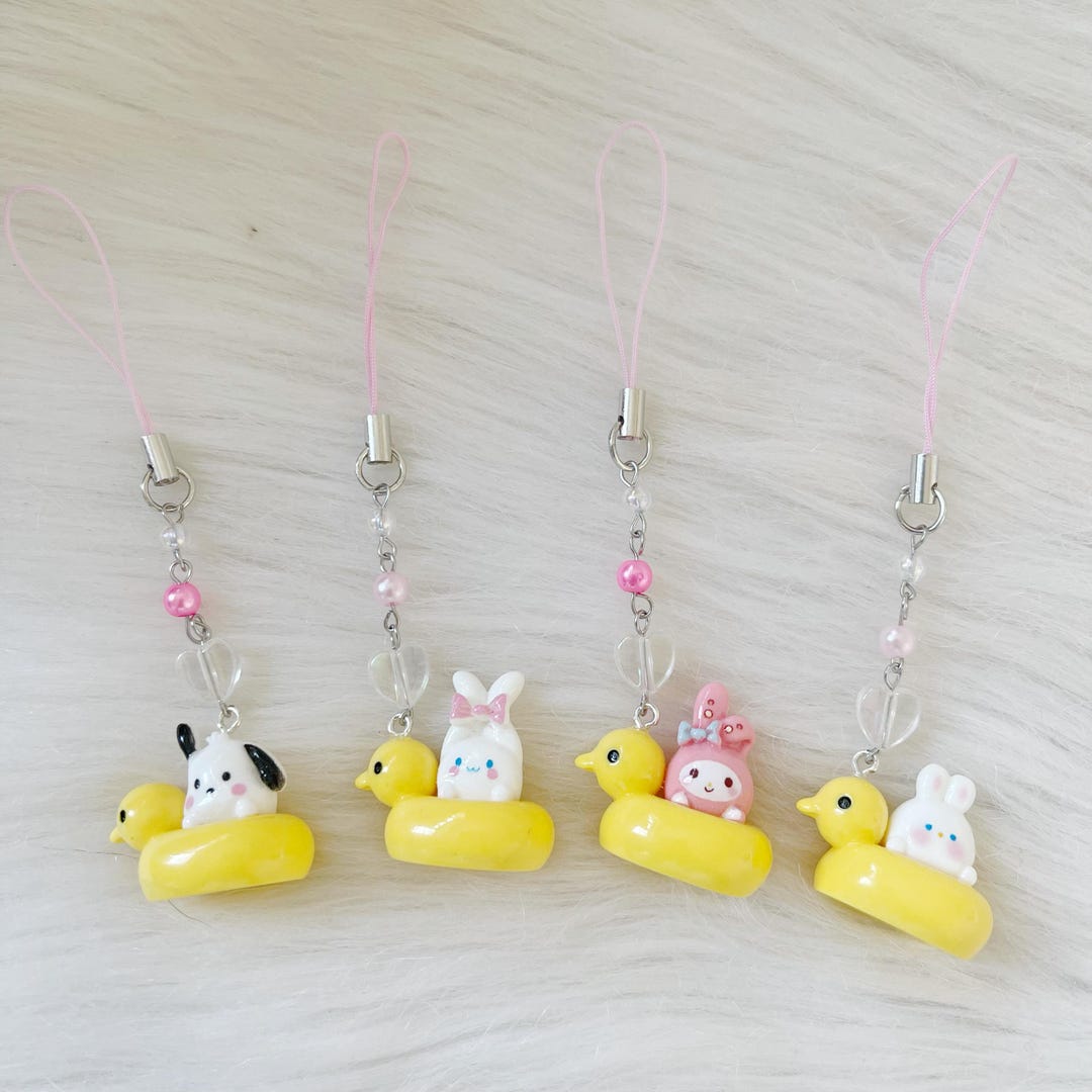 Rubber Duck Phone Charm Kawaii Character Handmade Phone Strap for ...
