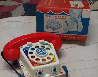 Vintage 1961 Fisher Price Chatter Phone 747 Telephone Pull Toy With ...