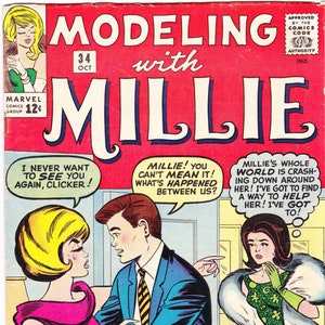 Modeling With Millie 34, Romance Comic Books. 1964 Marvel Comics FN 6.0 ...