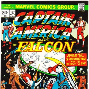Captain America 167 The Falcon comic book. 1973 Marvel | Etsy