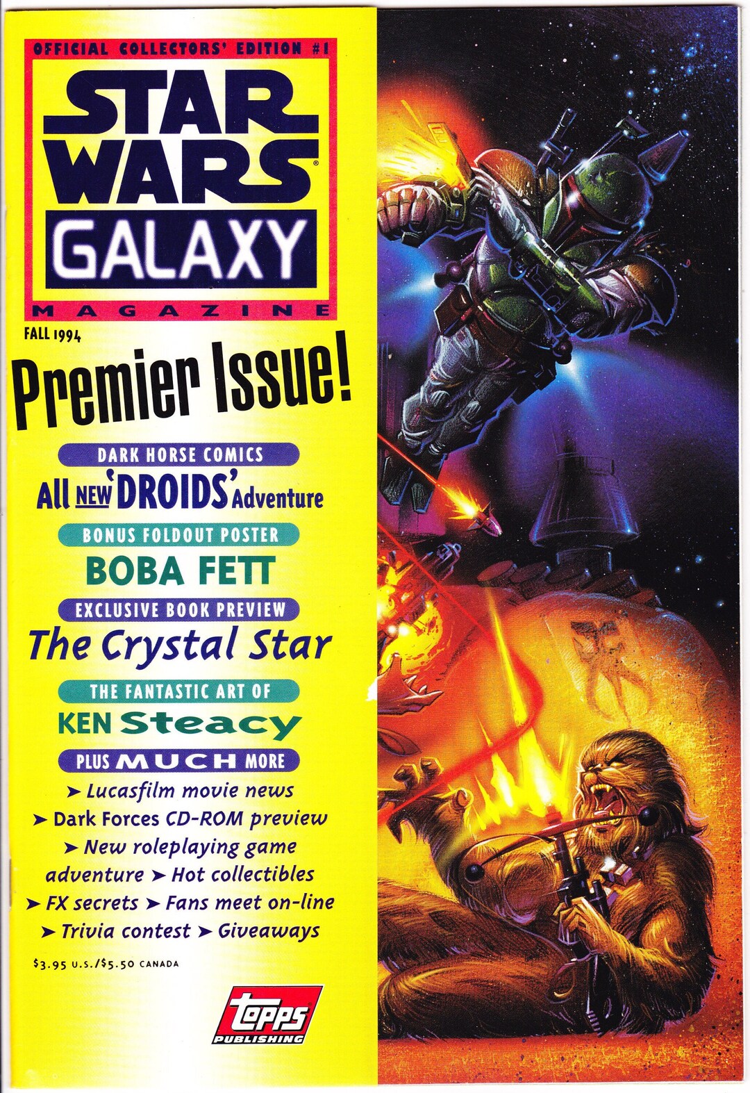 Star Wars Galaxy 1, Boba Fett Poster Magazine. 1994 Topps - Etsy