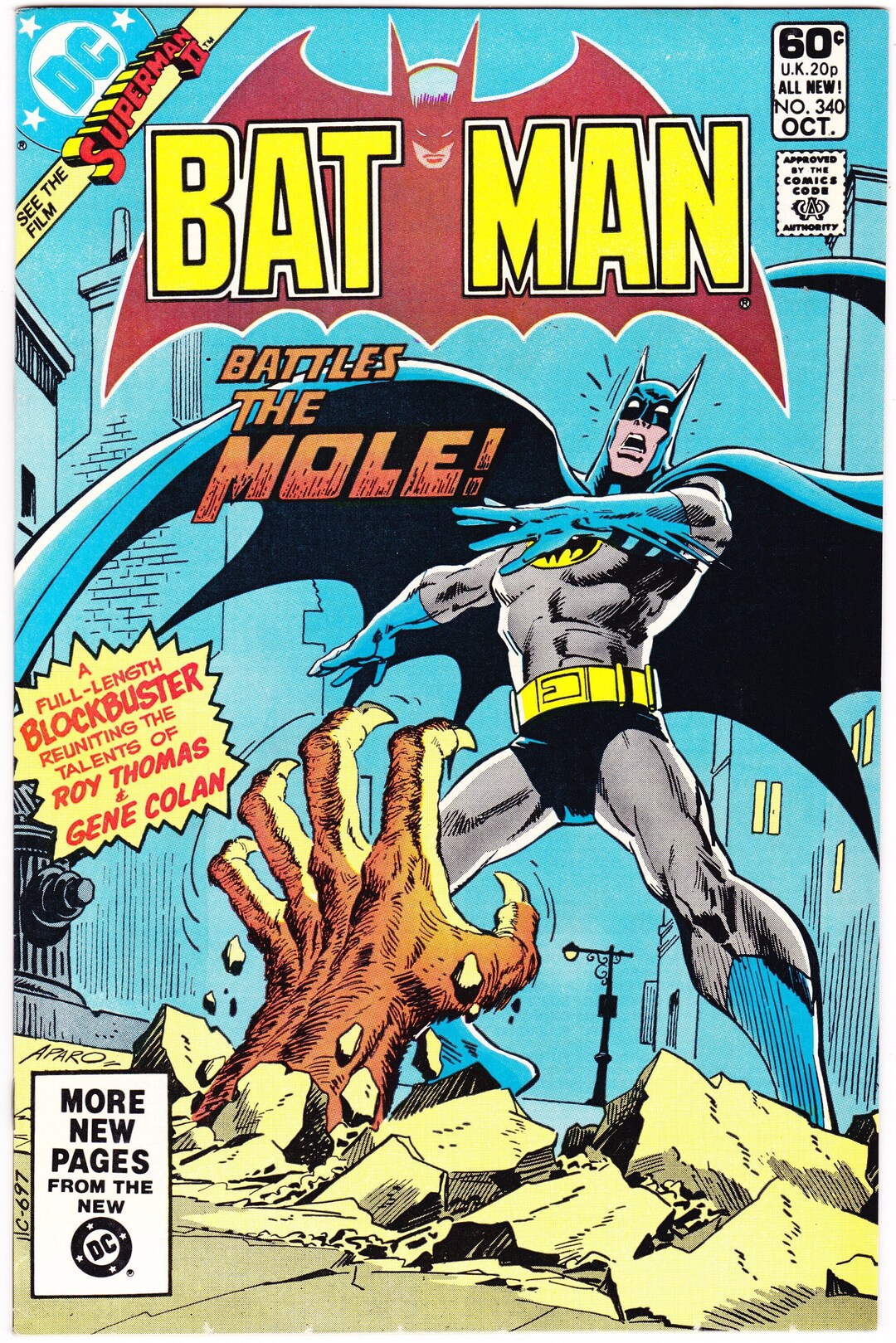 Batman 340 Comic, the Mole Book. 1981 DC Comics, VFNM 9.0 - Etsy