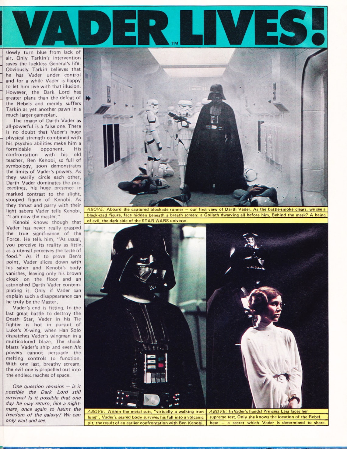 1977 Darth Vader Star Wars Poster | Etsy