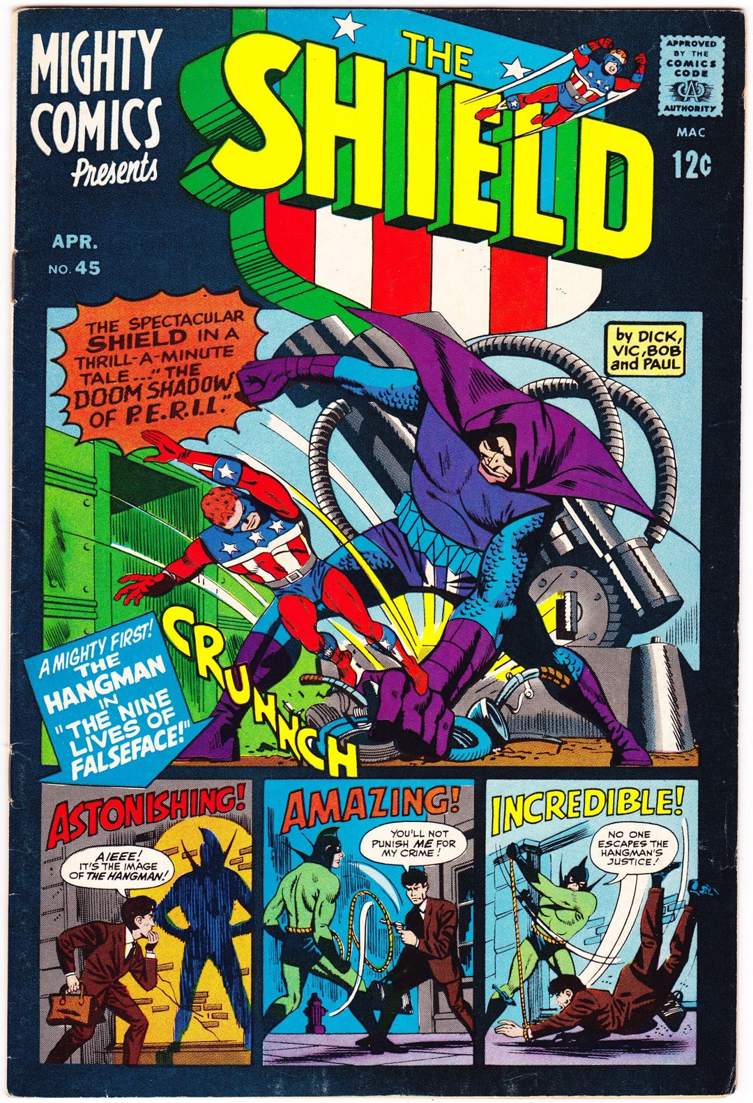 The Shield, Mighty Comics Presents 45, Hangman, Web Books. 1967 Archie ...