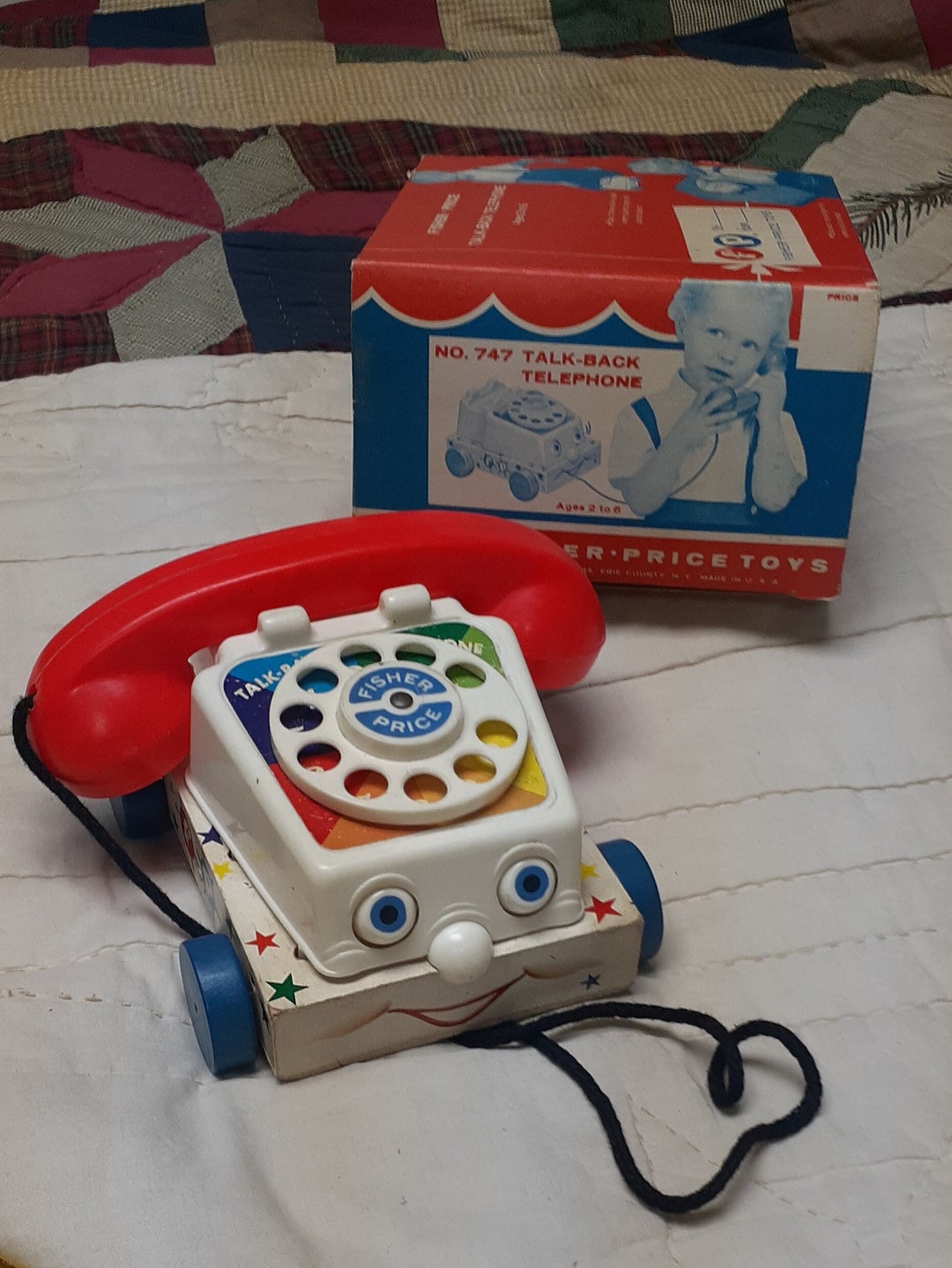 Fisher Price Chatter Telephone Pull Toy, Talk-back, 1961, Box, 1st ...