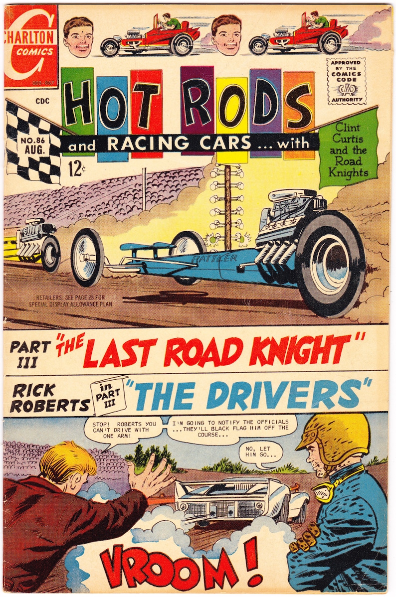 Hot Rods and Racing Cars 86 Comic Books. 1967 Charlton VGFN | Etsy