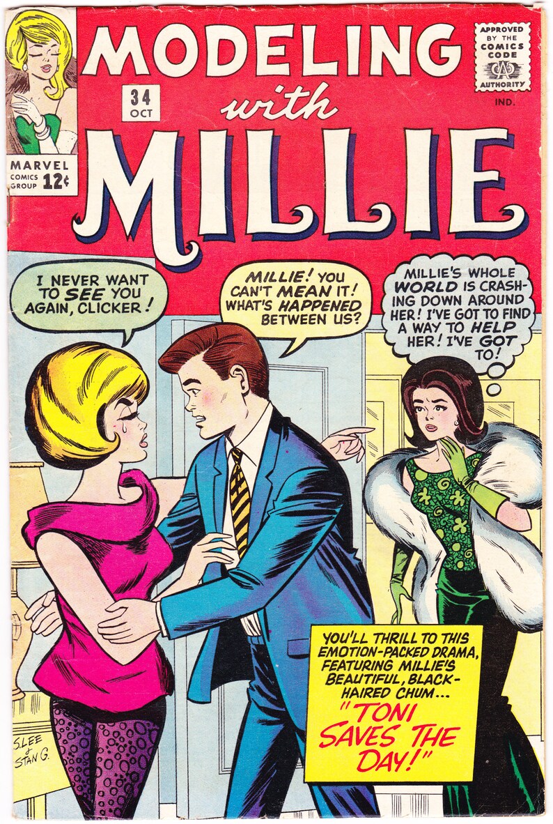 Modeling With Millie 34 Romance Comic Books. 1964 Marvel | Etsy