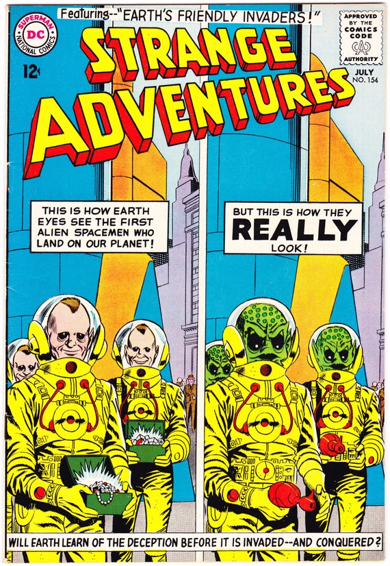 Strange Adventures 154 comic UFO Gift book. 1963 DC Comics | Etsy
