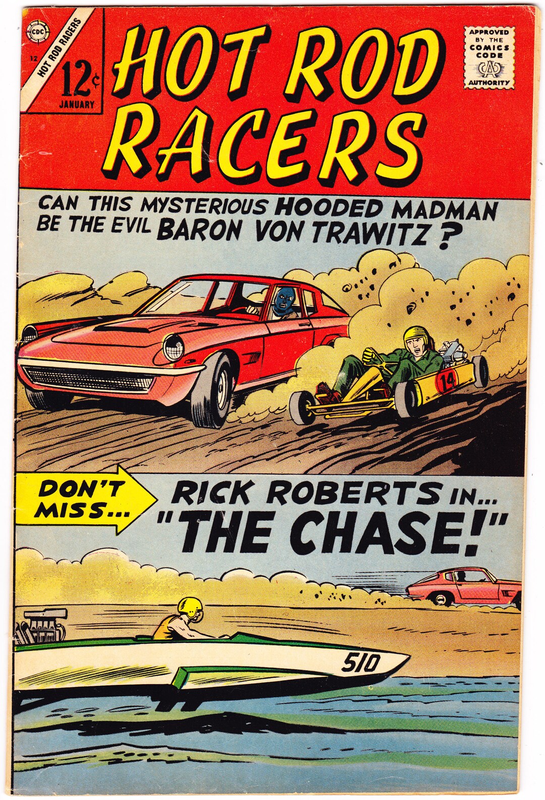 Hot Rod Racers 12 Comic, Car Racing Books. 1967 Charlton FN 6.0 - Etsy