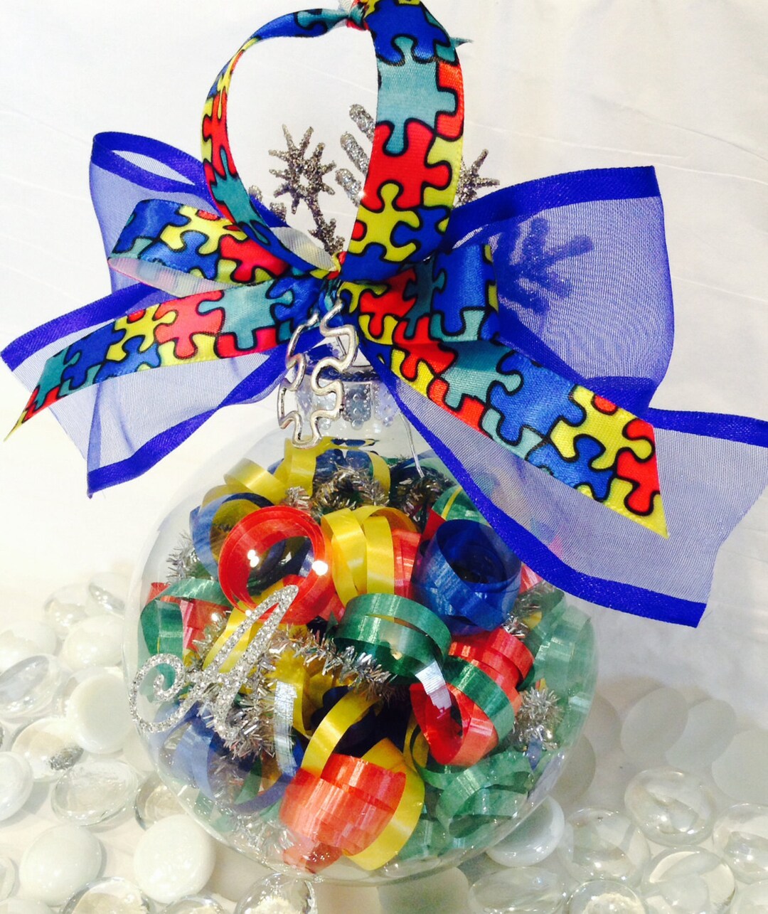 Personalized Autism Glass Ornament, Autism Awareness, Autism Gifts ...