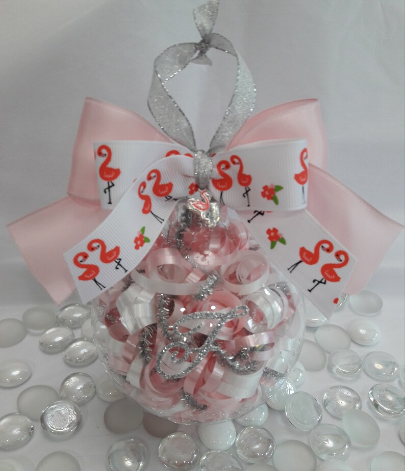 Pink Flamingo Glass Ornament, Flamingo Theme Christmas Baubles - Etsy