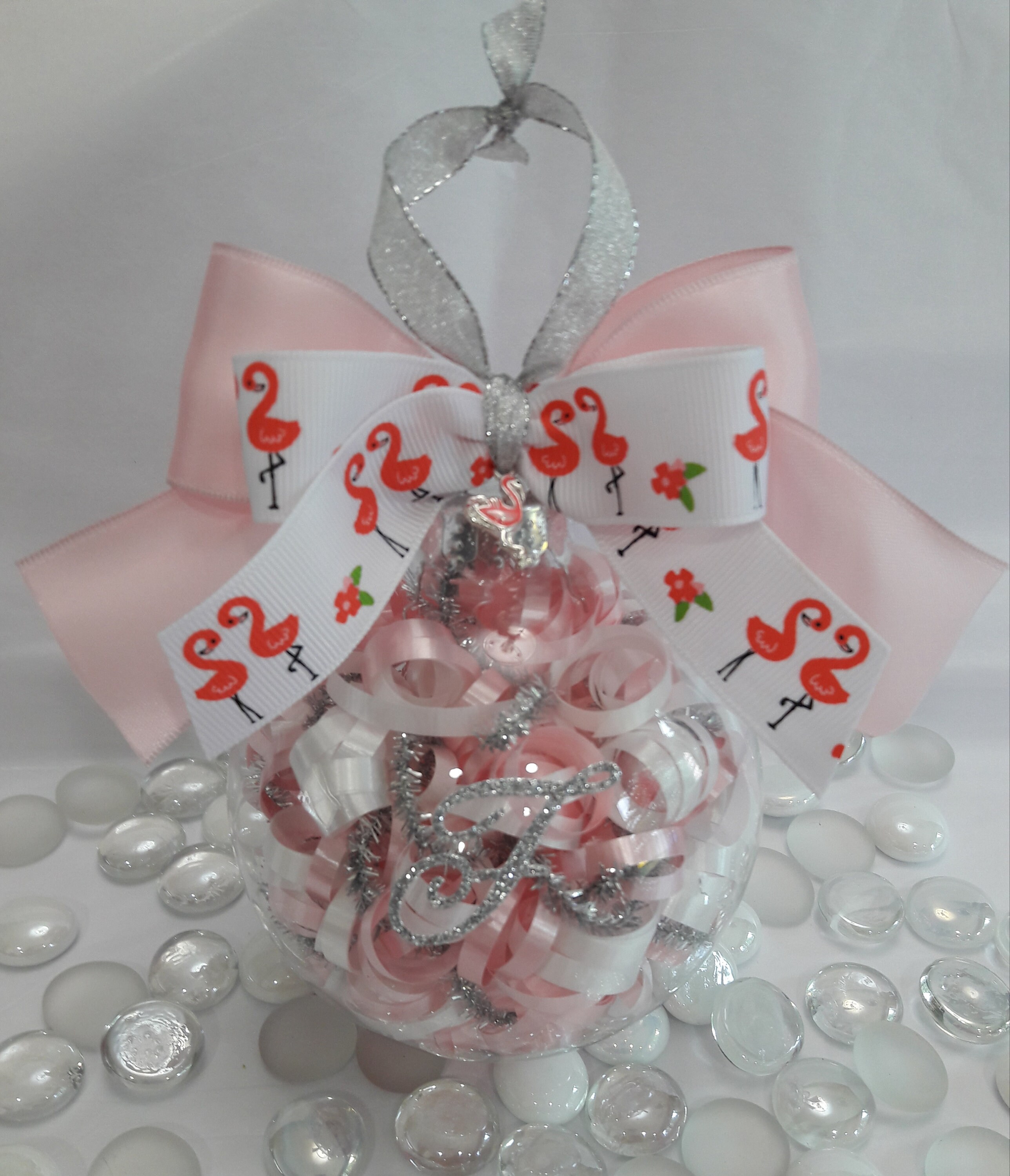Pink Flamingo Glass Ornament, Flamingo Theme Christmas Baubles - Etsy