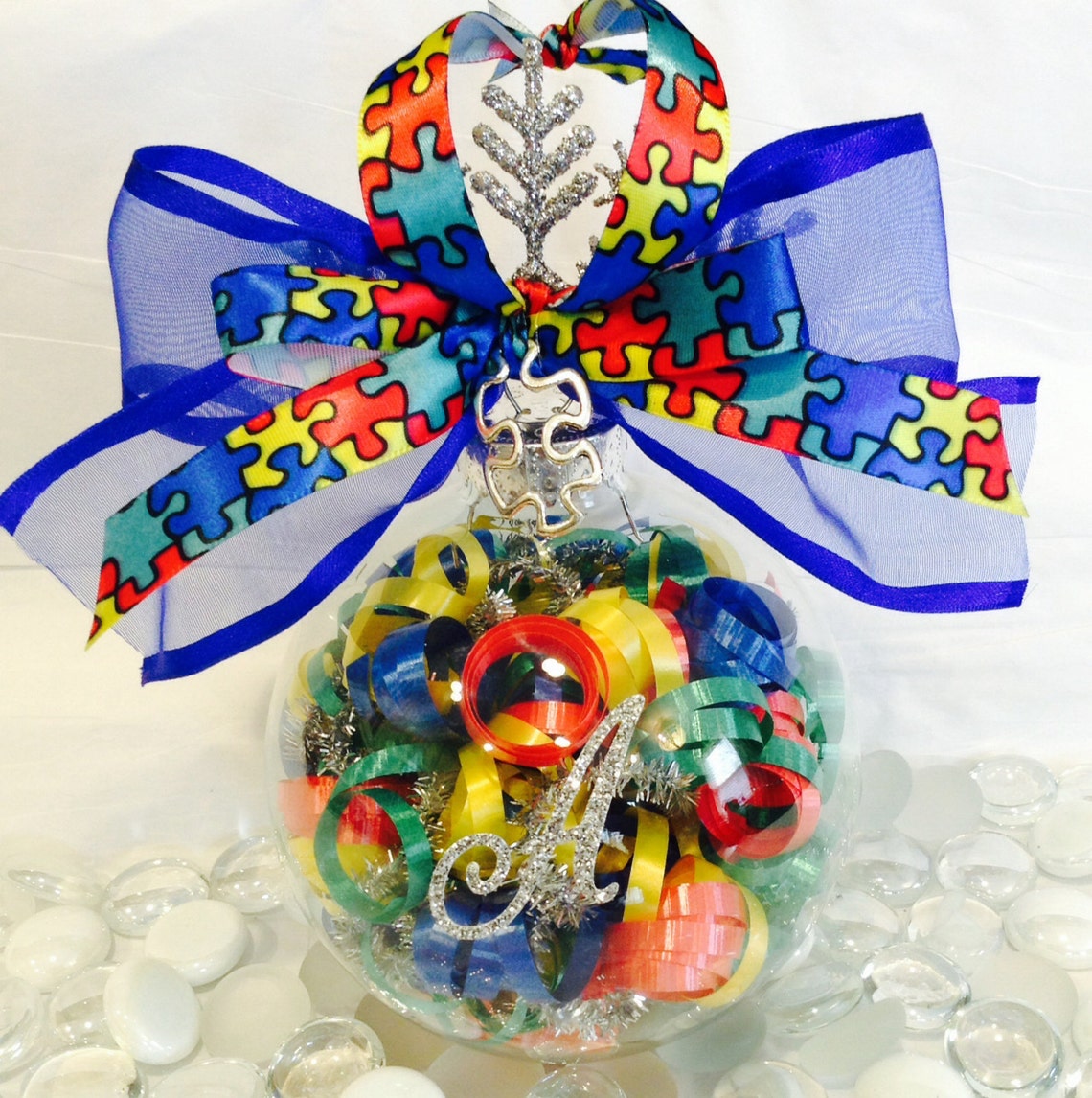 Personalized Autism Glass Ornament, Autism Awareness, Autism Gifts ...