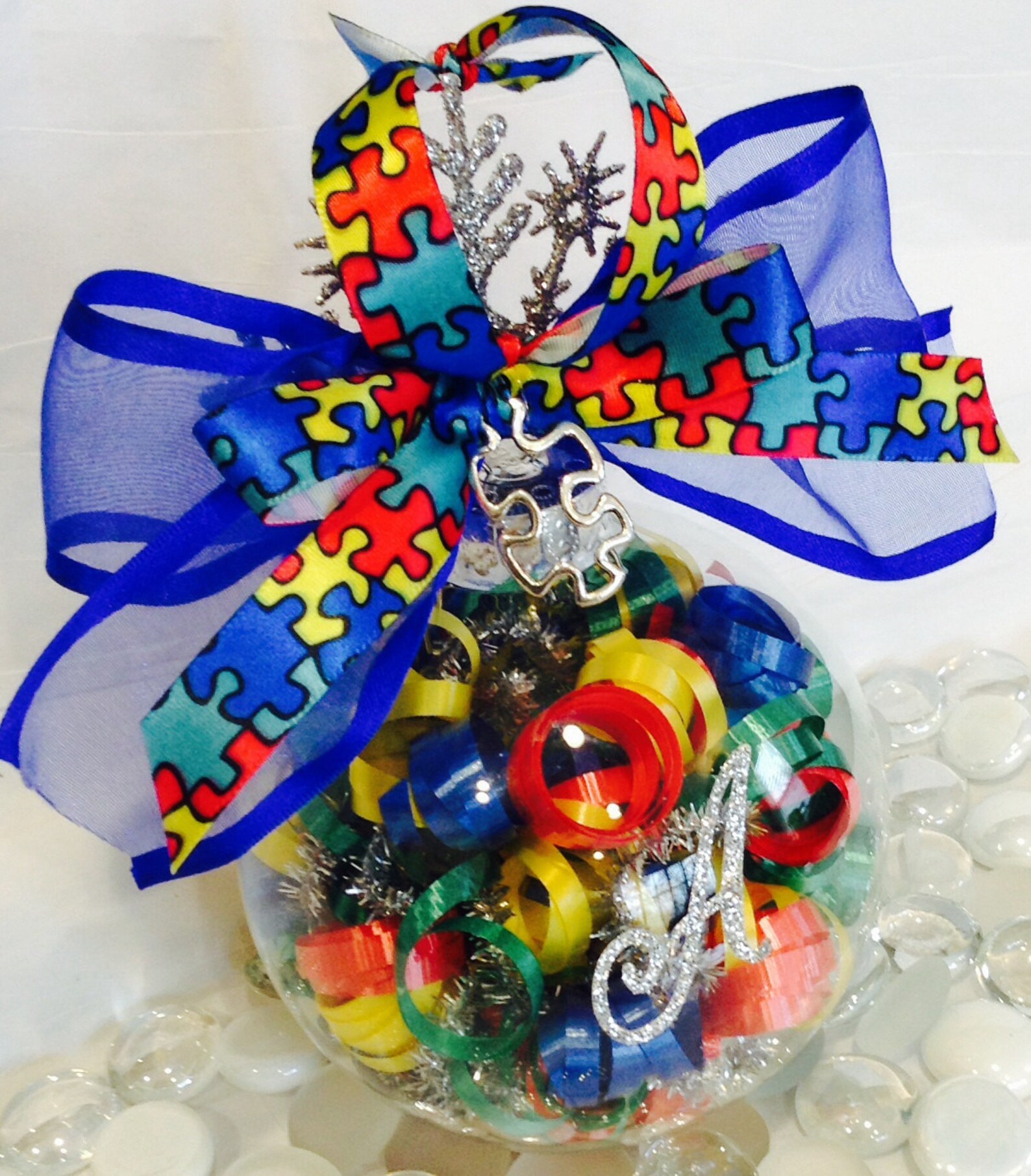 Personalized Autism Glass Ornament, Autism Awareness, Autism Gifts ...