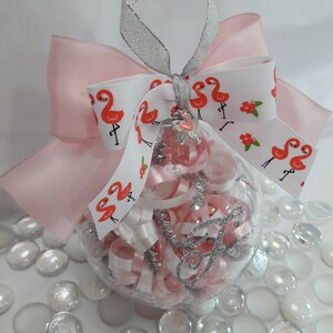 Pink Flamingo Glass Ornament, Flamingo Theme Christmas Baubles - Etsy