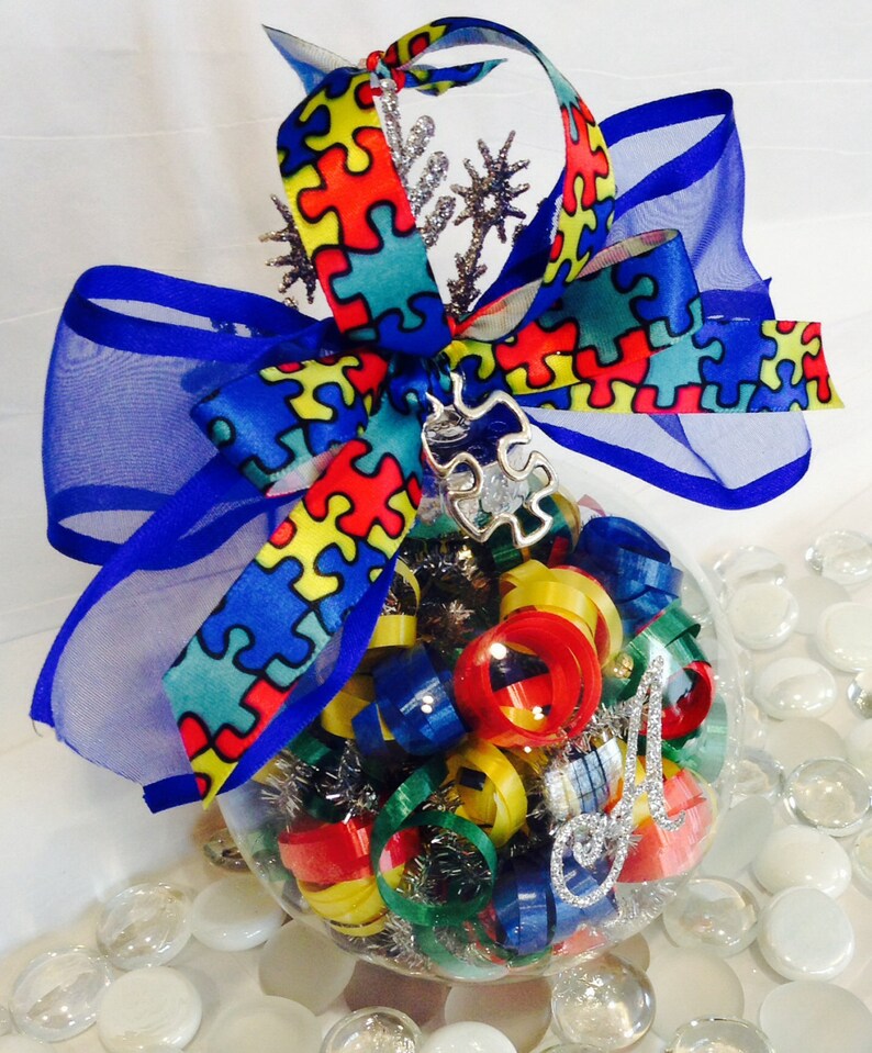 Personalized Autism Glass Ornament, Autism Awareness, Autism Gifts ...