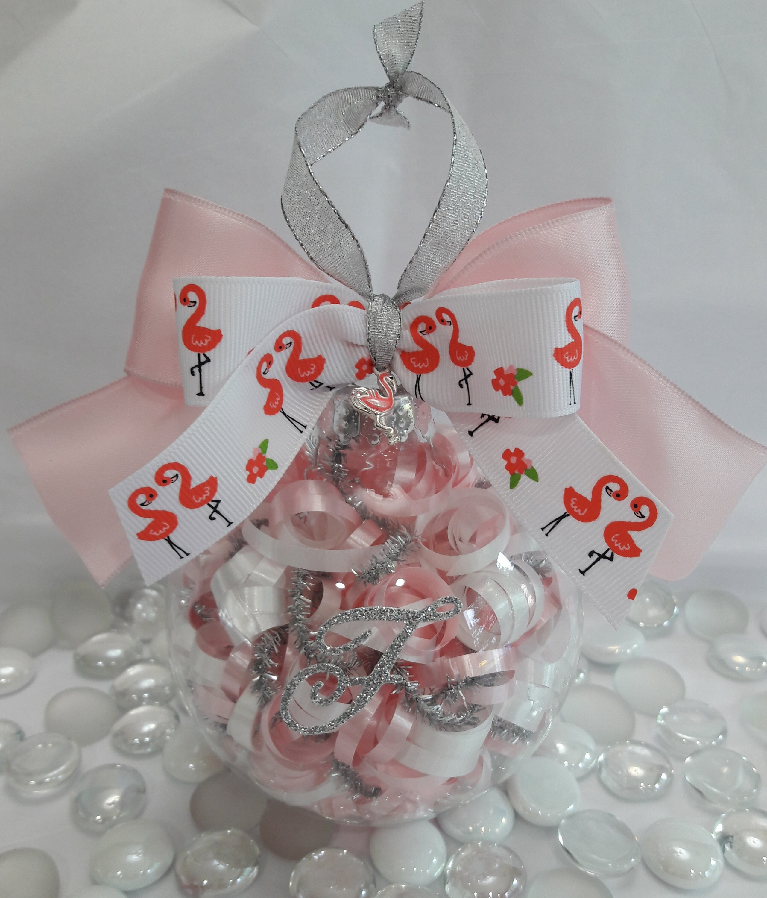 Pink Flamingo Glass Ornament, Flamingo Theme Christmas Baubles - Etsy