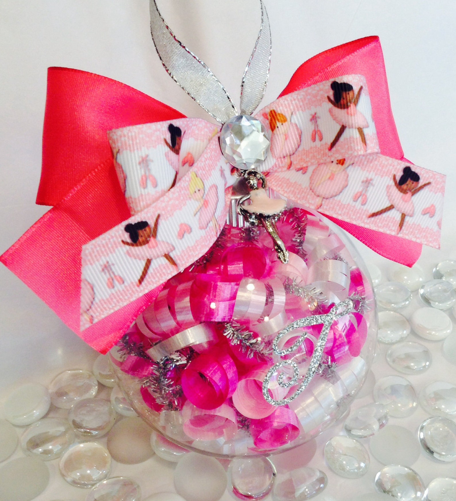 Personalized Ballet Glass Ornament, Pink Ballet Recital Gifts, Ballet ...