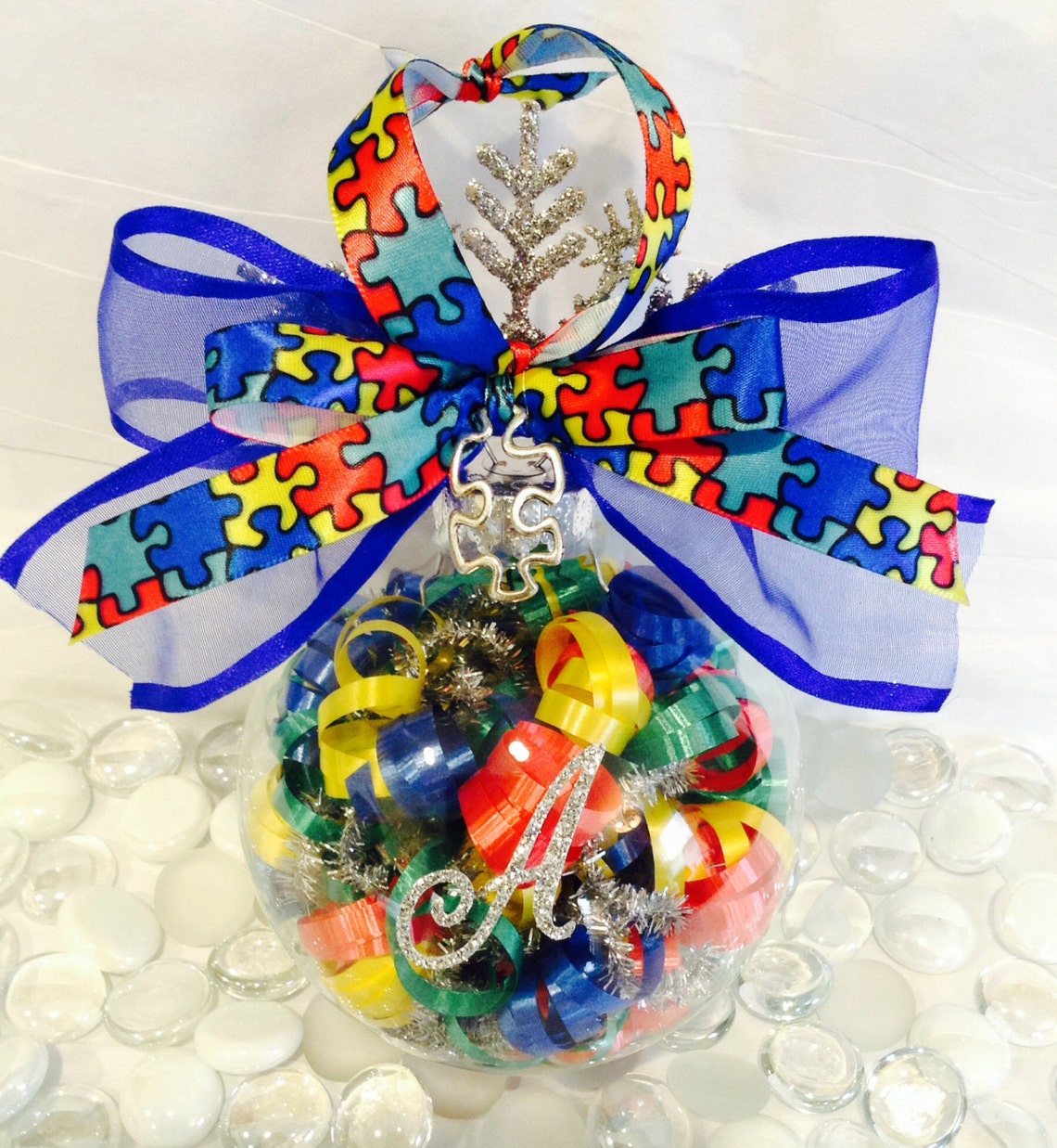 Personalized Autism Glass Ornament, Autism Awareness, Autism Gifts ...